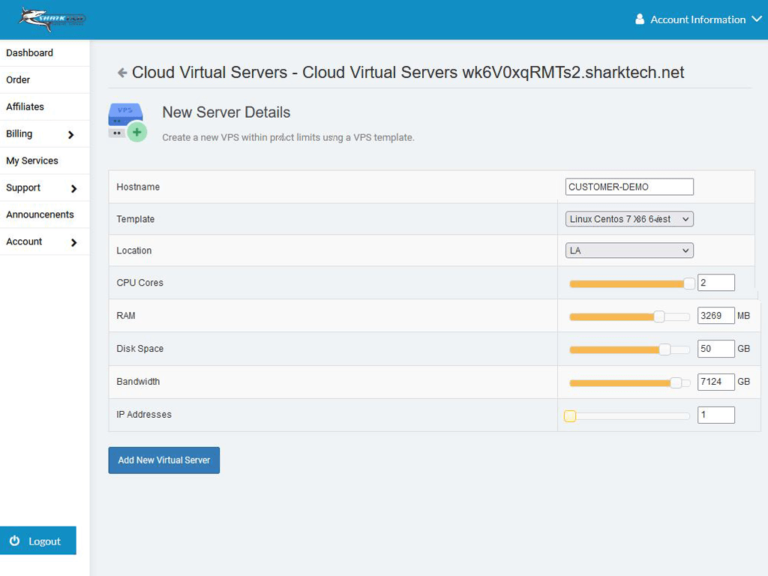 Cloud Virtual Servers | Sharktech CVS & VPS Services
